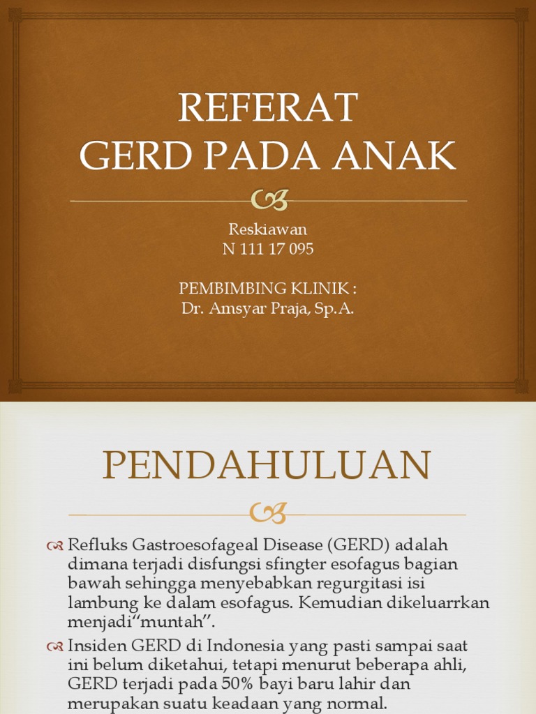 GERD pada Anak: Definisi dan Penanganan | PDF | Pengembangan Diri ...