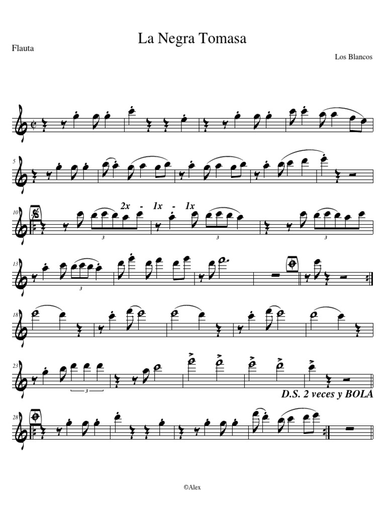 La Negra Tomasa - Flauta PDF | PDF | Phonologie | Phonétique