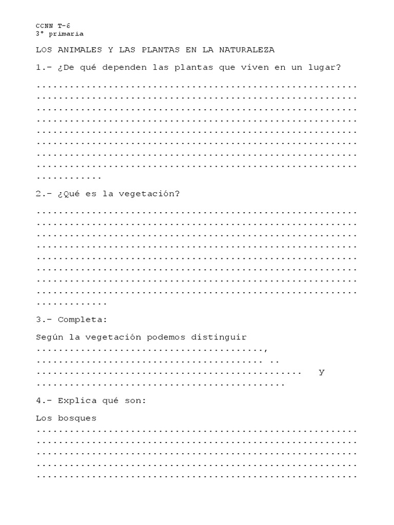 Los Animales y Las Plantas en La Naturaleza | PDF | Ecosistema | Suelo