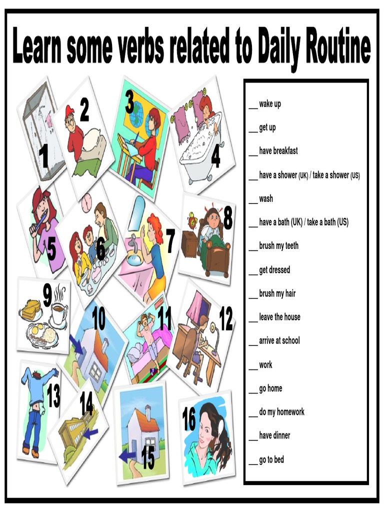Daily Routine Verbs PDF | PDF