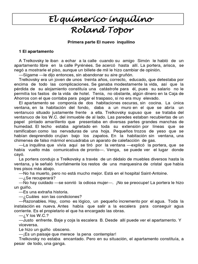 El Quimerico Inquilino Topor | PDF | Verdad | Naturaleza
