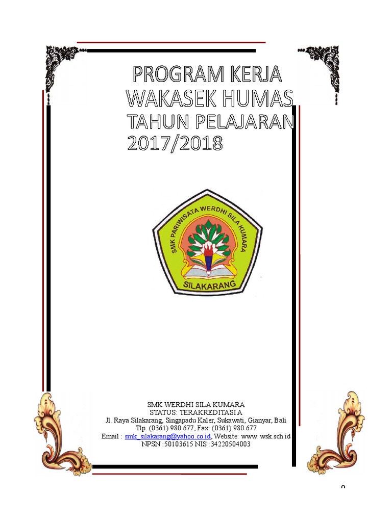 Program Kerja Humas 2017-2018 | PDF
