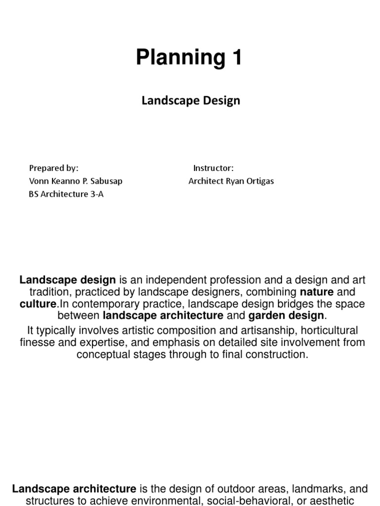 Planning 1: Landscape Design | PDF | Composition (Visual Arts) | Shape