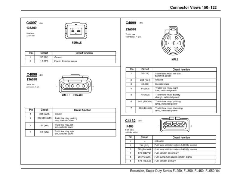 F350R - Connector C4099 Towing | PDF | Trailer (Vehicle) | Switch