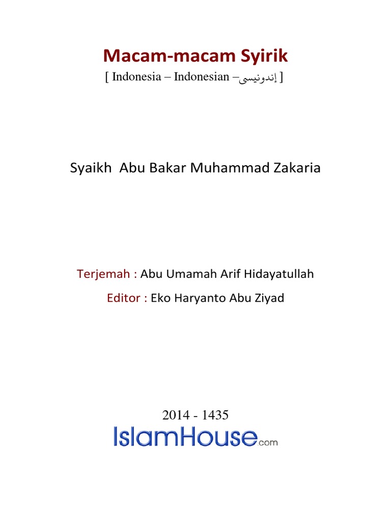 Ilmu Agama Macam Macam Syirik | PDF