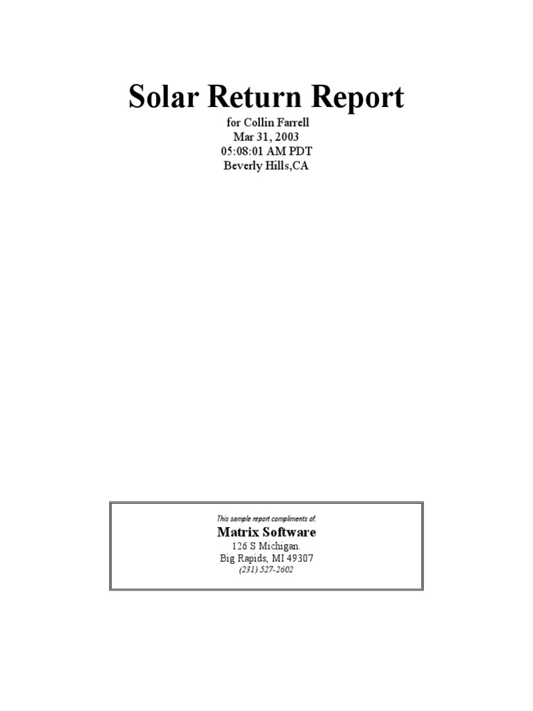 Solar Return Report: For Collin Farrell Mar 31, 2003 05:08:01 AM PDT ...
