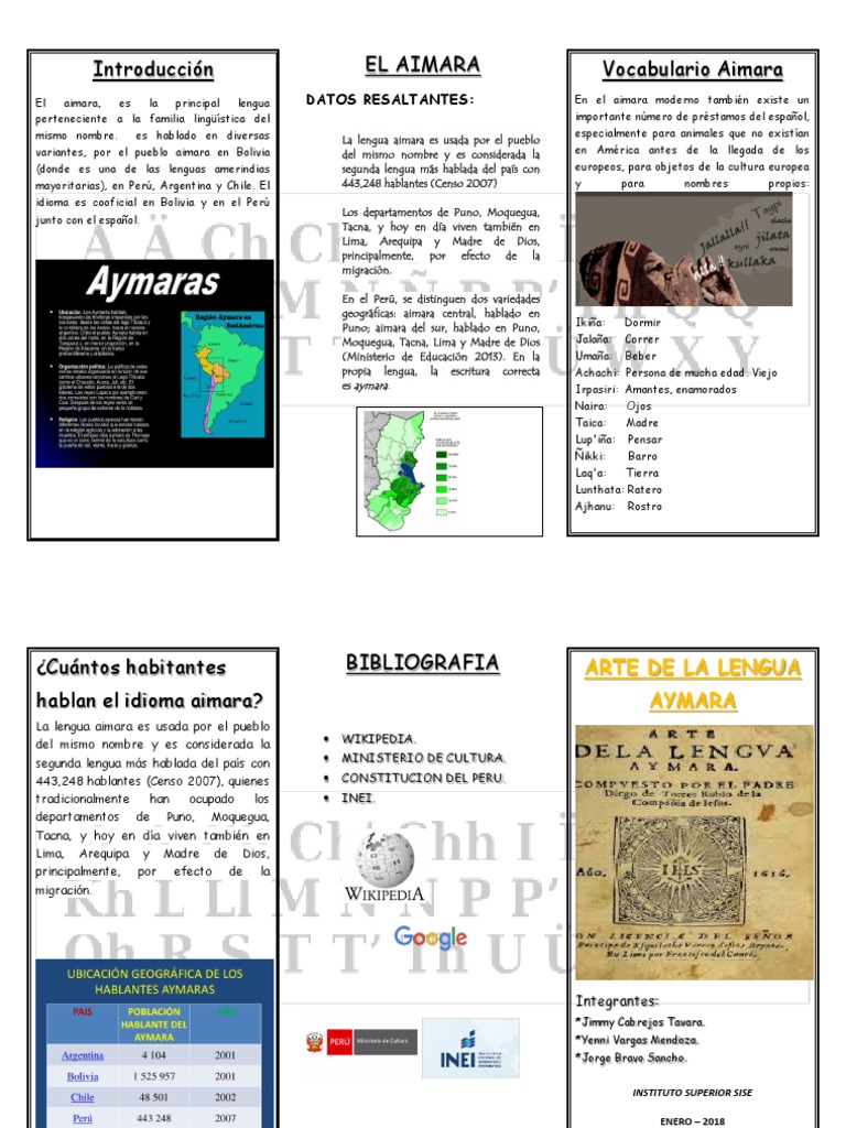 Triptico Aymara Terminado para Imprimir Cara 2 | PDF | Semiótica | Idiomas