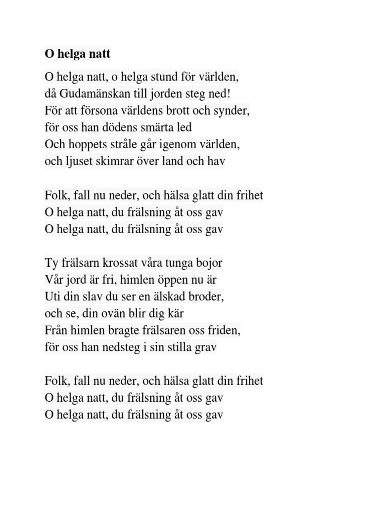O Helga Natt | PDF