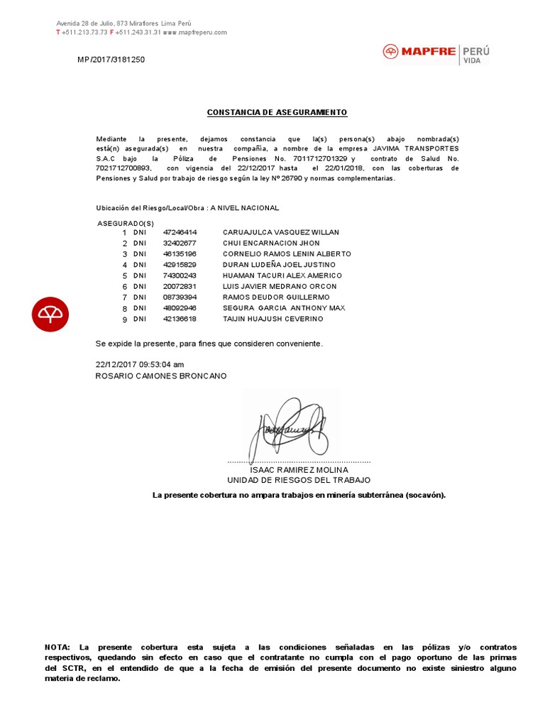 Constancia Javima | PDF
