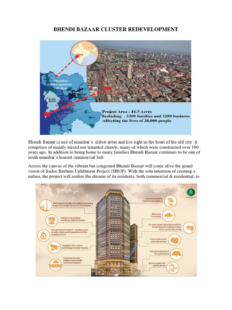 Bhendi Bazaar Cluster Redevelopment | PDF | Sustainability | Urban Planning