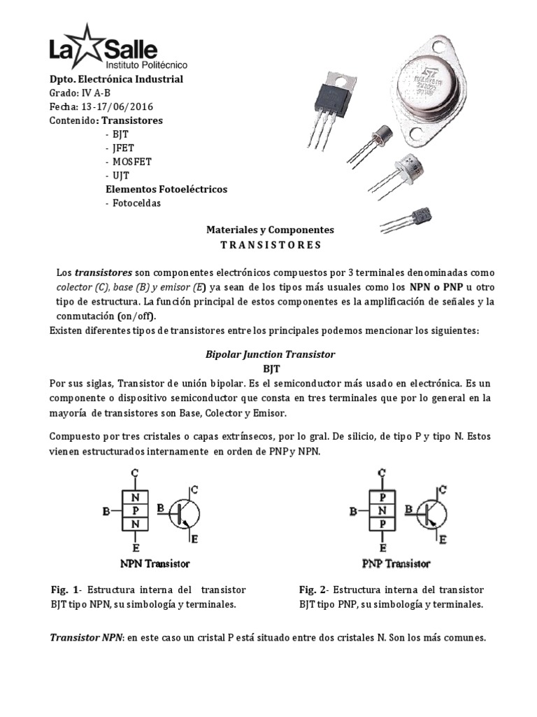 Folleto Sobre Los Transistores | PDF | Transistor | Mosfet