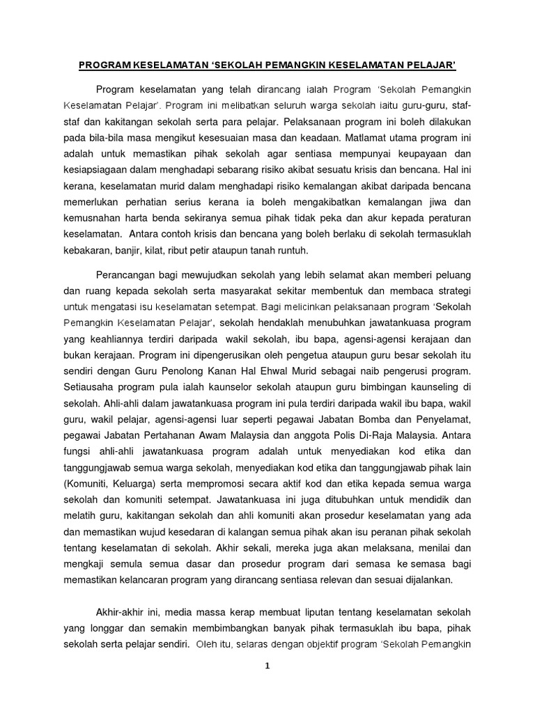 Merancang Program Kesedaran Keselamatan | PDF