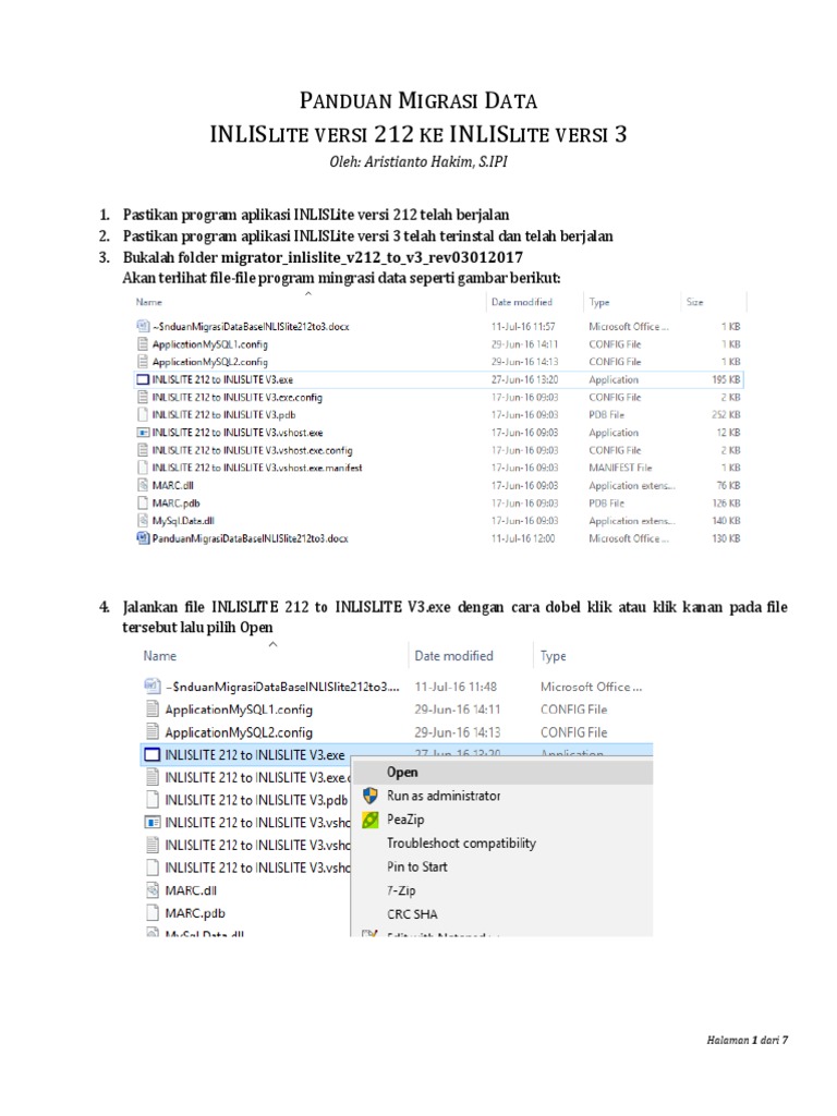 Panduan Migrasi Data Base INLISlite 212 To 3 | PDF