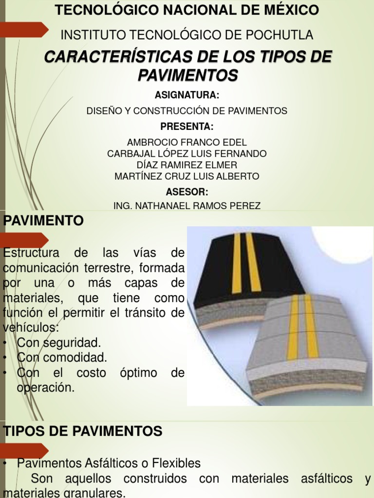 Características de Los Tipos de Pavimentos | PDF | Hormigón | Ingeniero civil