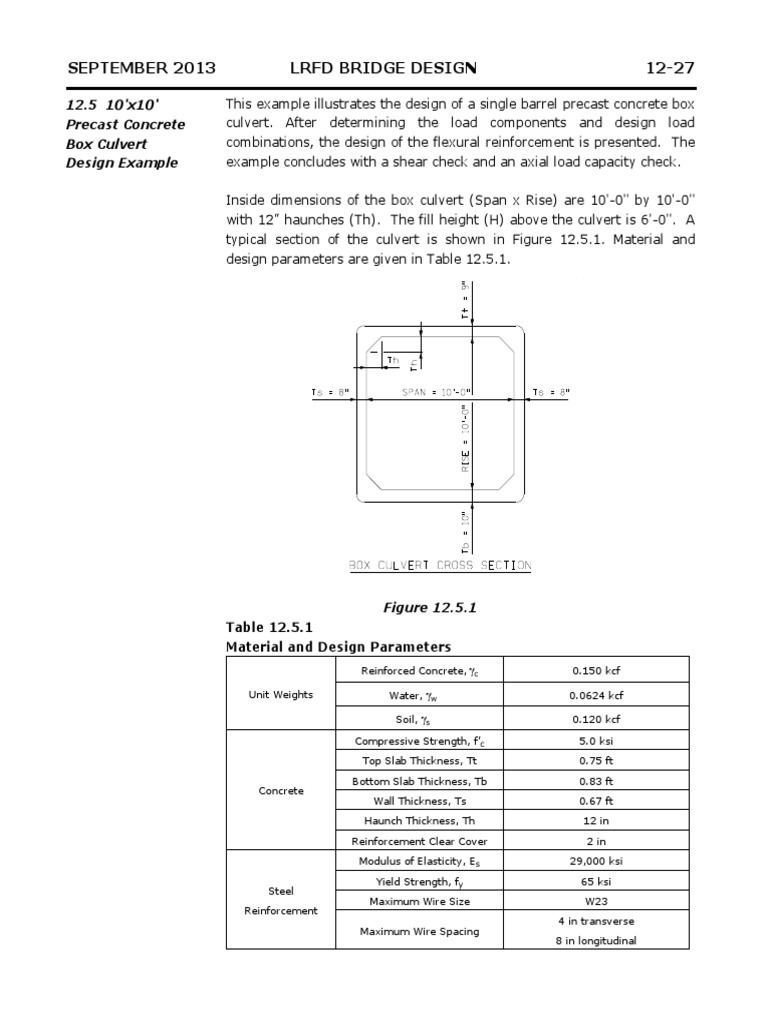 Box Culvert Design by LRFD Standard | PDF | Structural Load | Concrete Box Culvert Design by LRFD Standard | PDF | Structural Load | Concrete