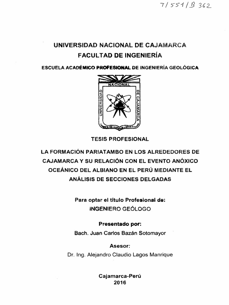 Tesis Pariatambo | PDF | Fósil | Estrato