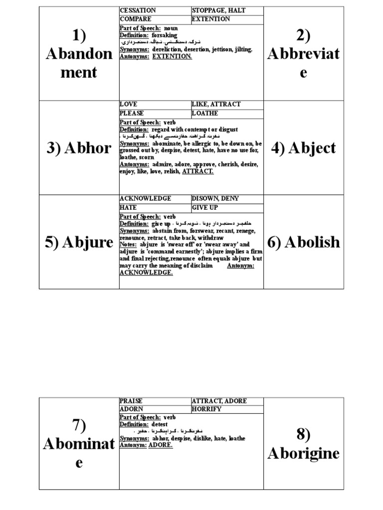 GRE+GAT WORD LIST (Edited) | PDF | Asceticism