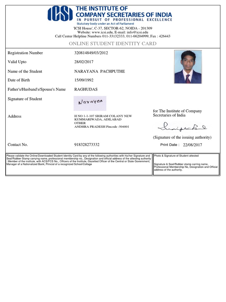 Online Student Identity Card | PDF | Identity Document | Access Control