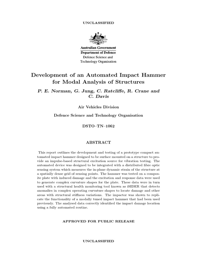 Development of An Automated Impact Hammer For Modal Analysis of ...