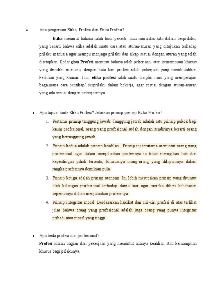 Uts Etika Profesi | PDF