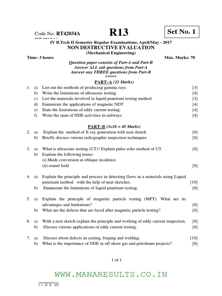 NDT Evaluation Exam Papers 2017 | PDF | Nondestructive Testing ...
