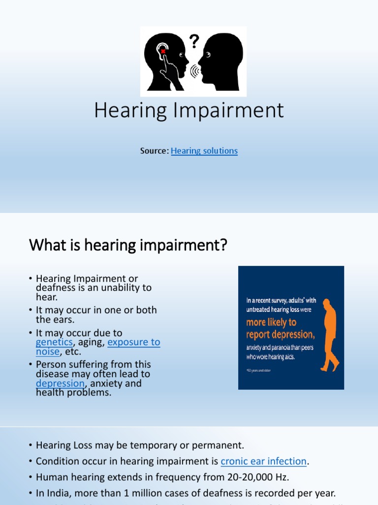 Hearing Impairment | PDF | Hearing Loss | Hearing