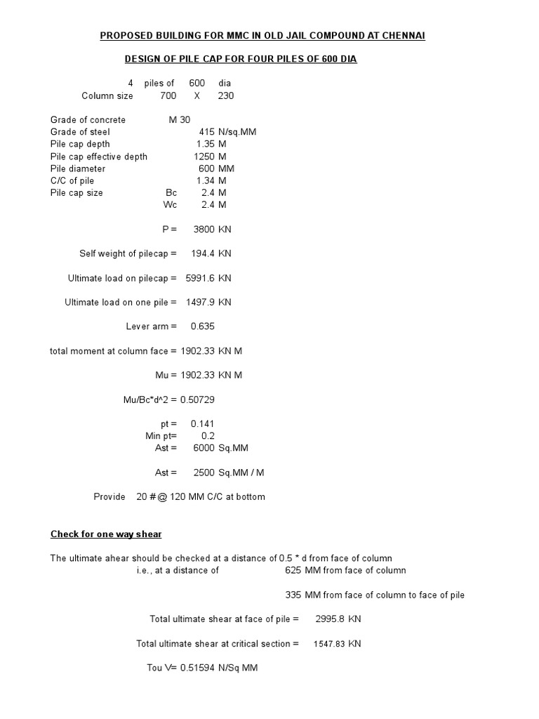 Pile Cap Design | PDF | Deep Foundation | Mechanics
