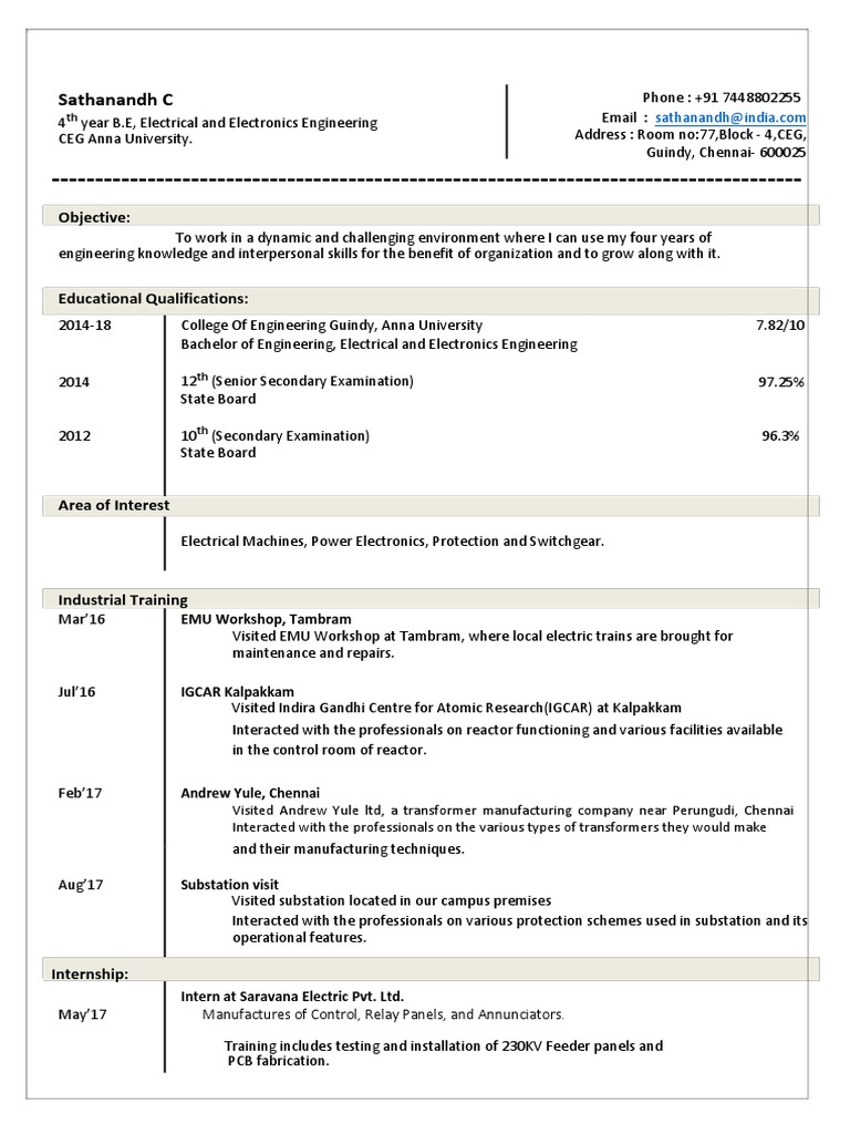 My Resume | PDF | Electrical Substation | Engineering