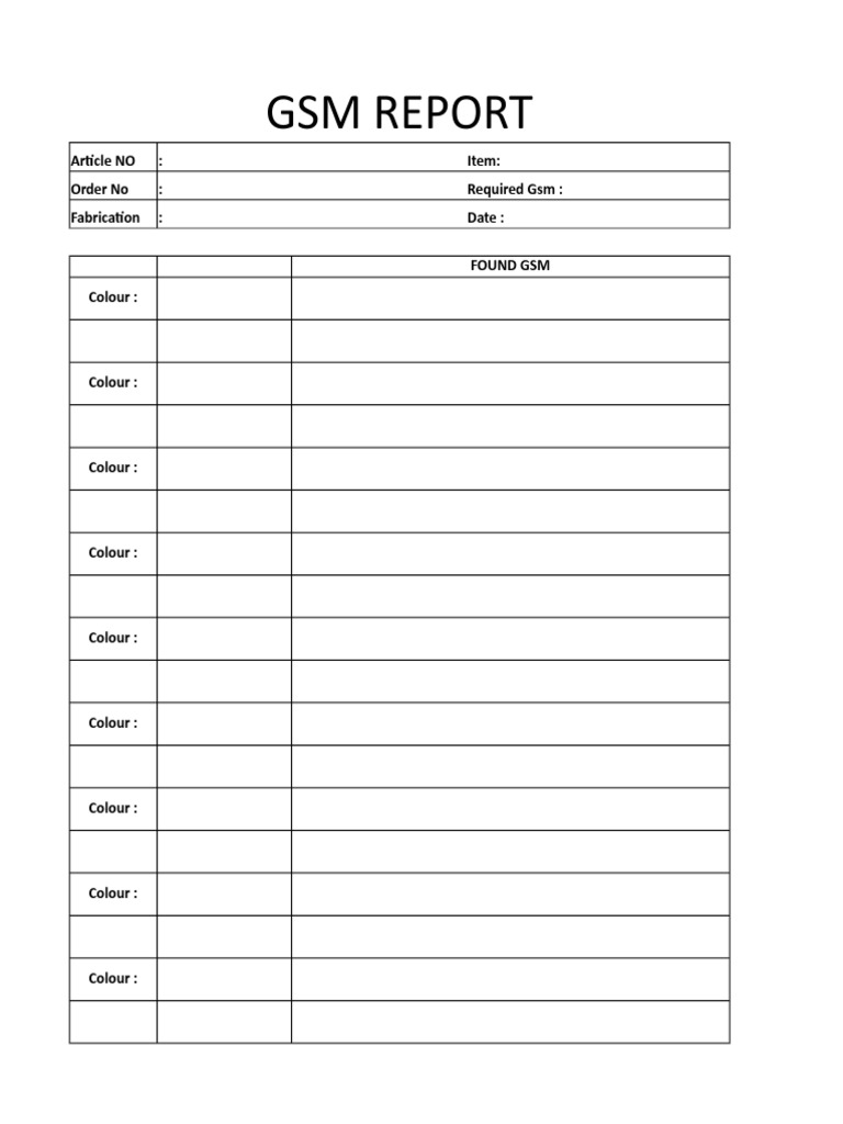 Sop - GSM Report | PDF