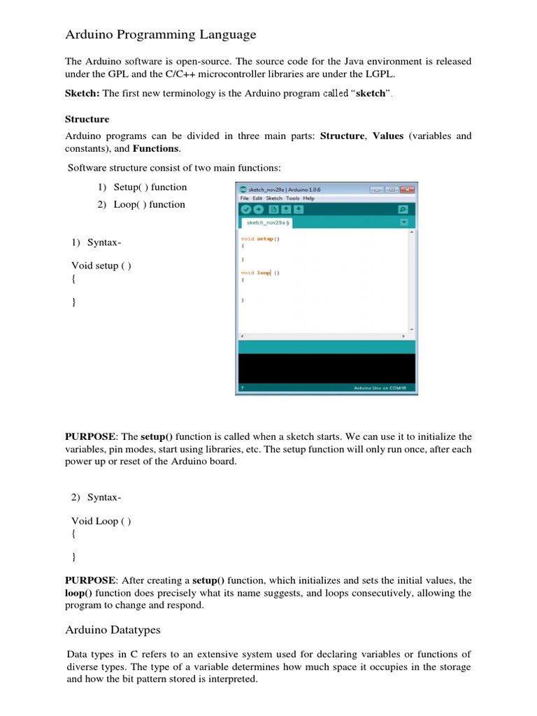 Documentation Arduino Programming Language Data Type Integer Computer Science