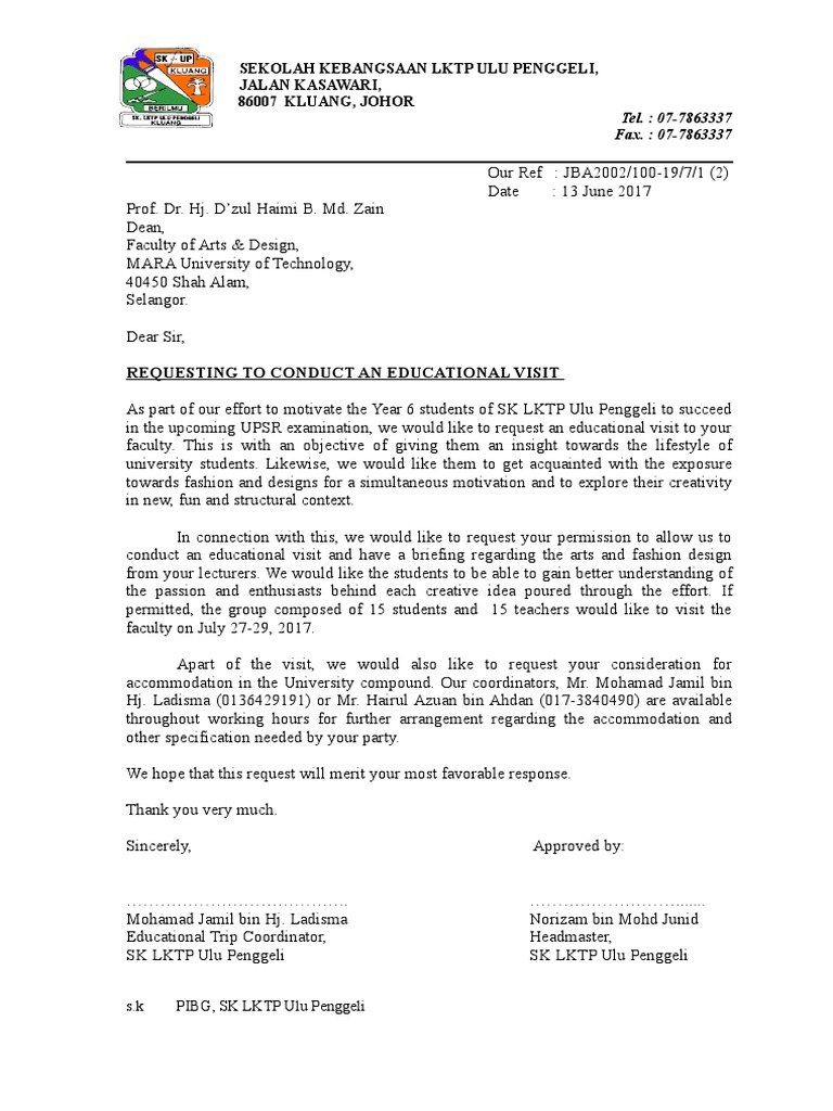 Letter To UITM | PDF