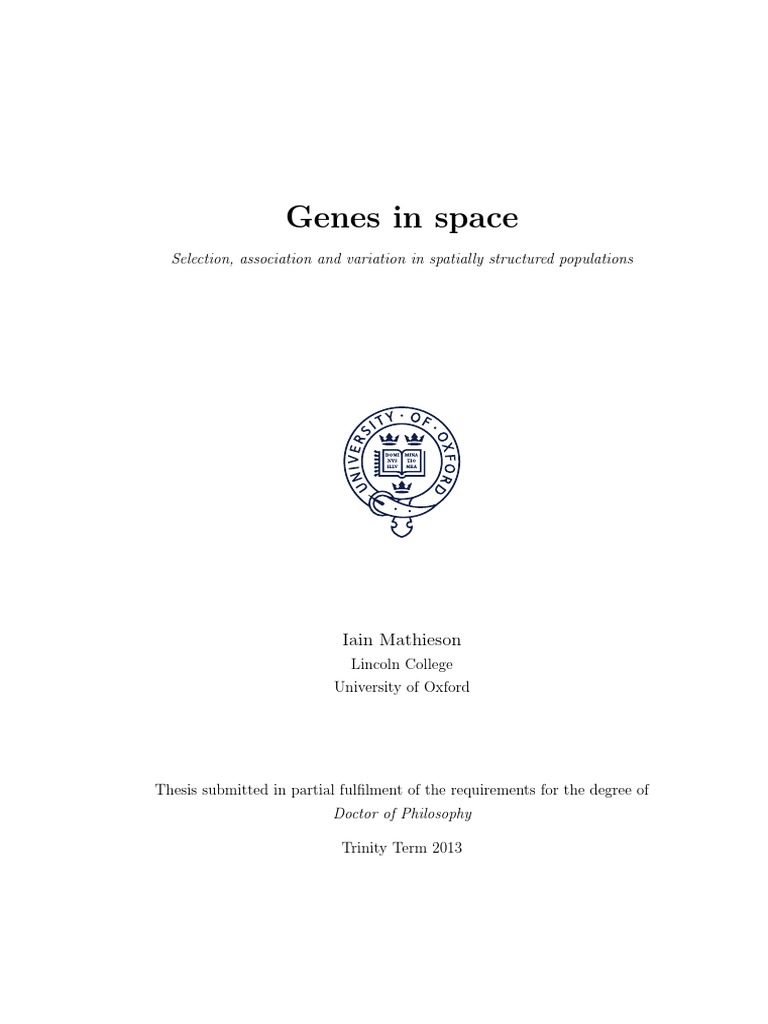 Iain Mathieson - Genes in Space Final (Thesis 2013) | PDF | Statistical Inference | Statistics