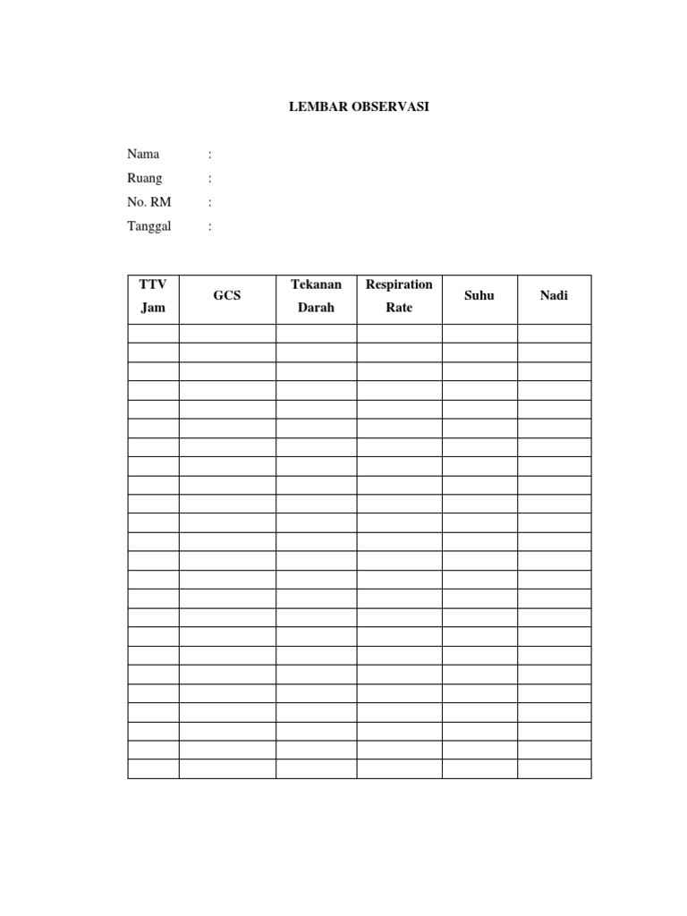 Lembar Observasi TTV | PDF