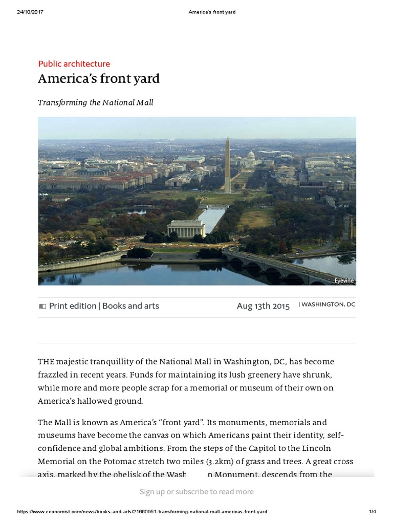America's Front Yard | PDF | National Mall | Washington
