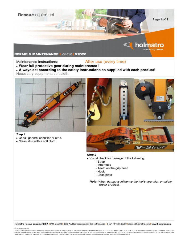 Maintenance After Use Holmatro V Strut
