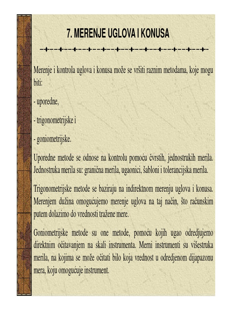 7 Merenje Uglova I Konusa PDF | PDF