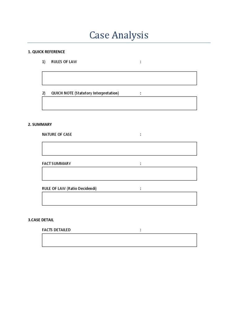 Case Analysis Format | PDF