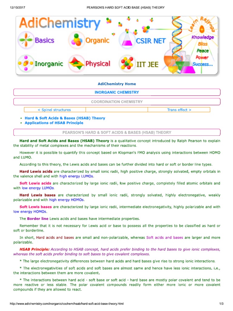 Hsab Concept | PDF