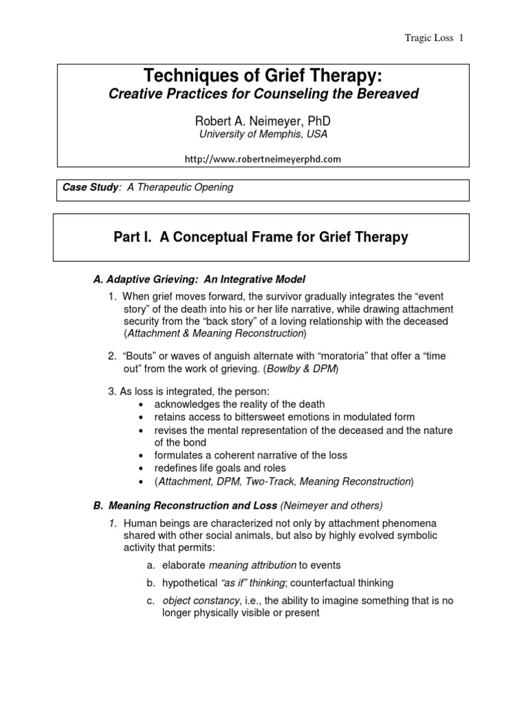 Techniques Grief Therapy | PDF | Grief | Grief Counseling