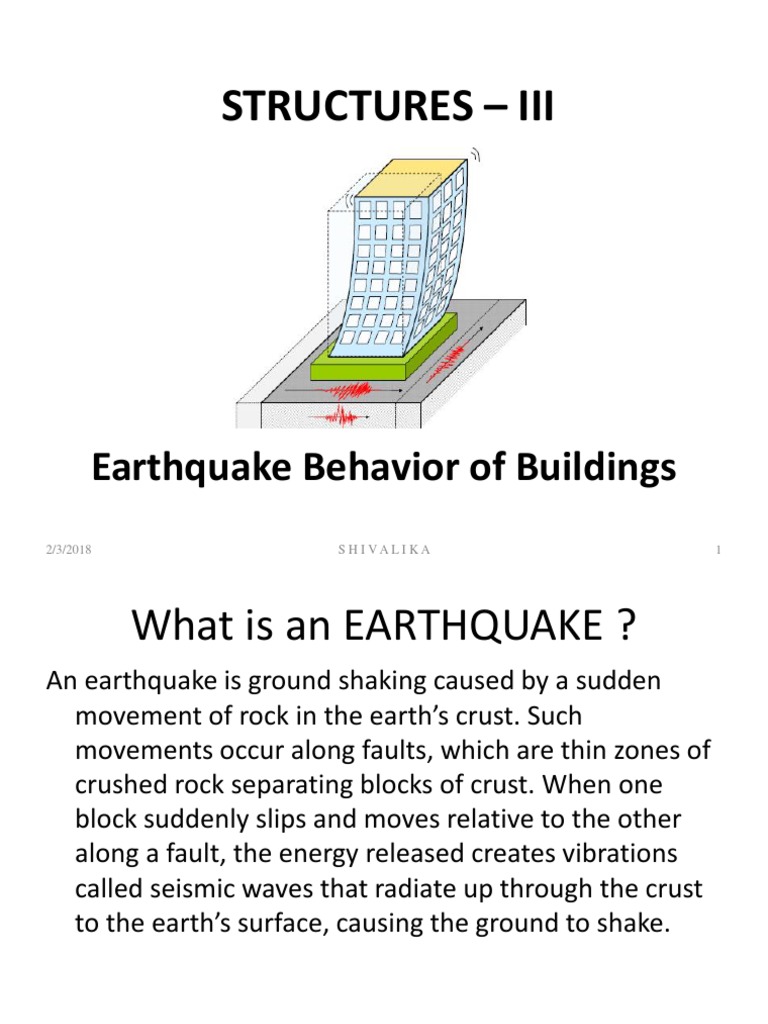 Structures - Iii: Earthquake Behavior of Buildings | Download Free PDF ...