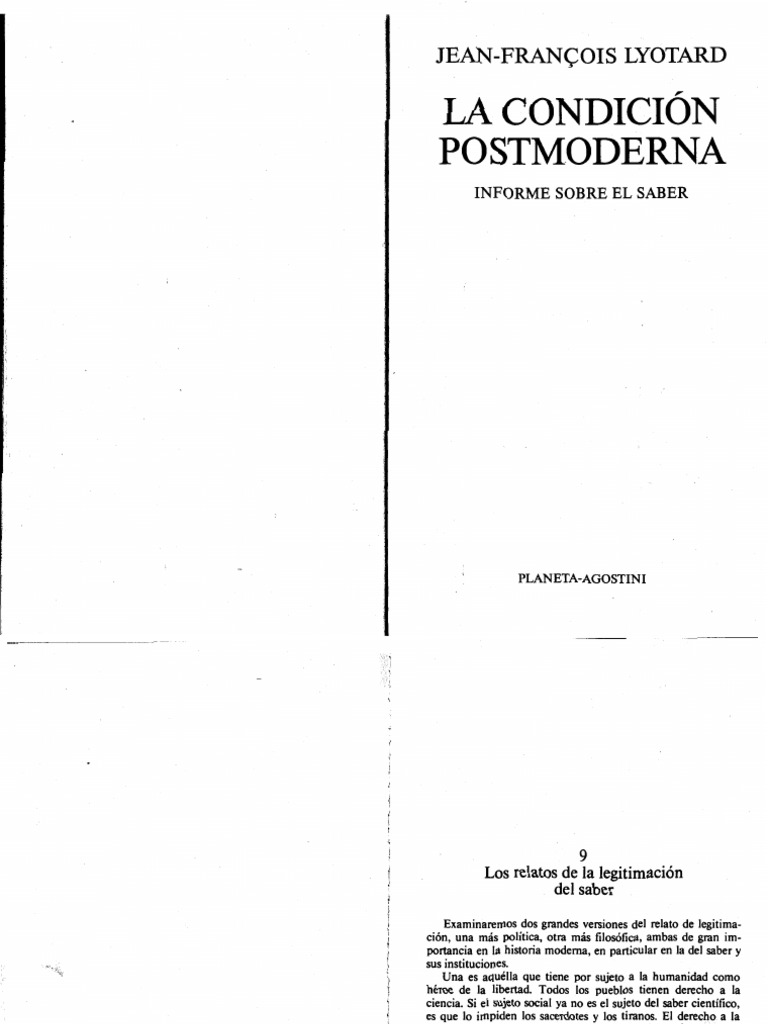 La Condición Postmoderna - Lyotard PDF | PDF