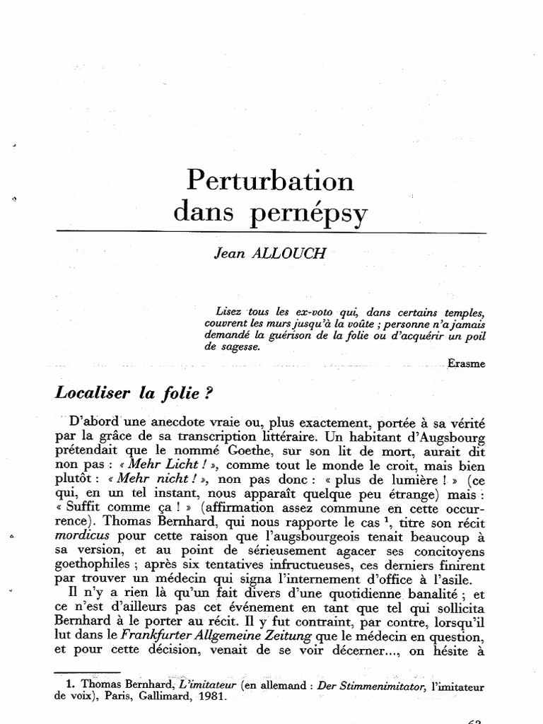 Pernepsy - Jean Allouch PDF | PDF