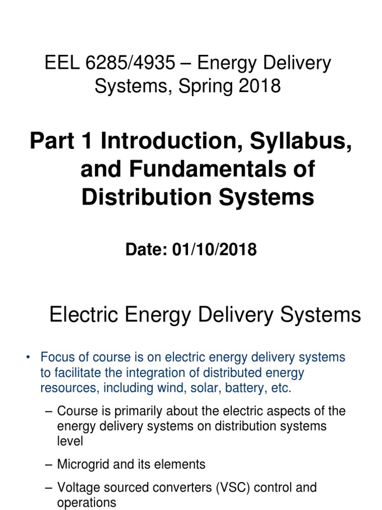 2018 EE6285 PPT Lecture1 20180109 v02 | PDF | Distributed Generation ...