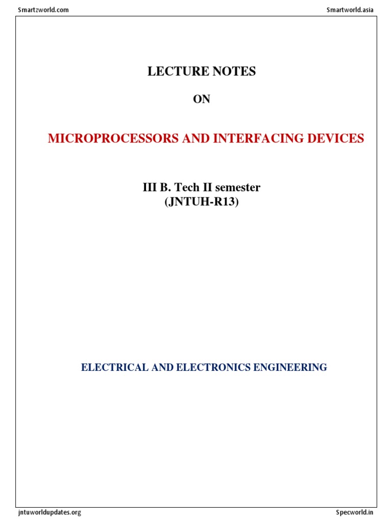 Microprocessors And Interfacing Devices Unit 1 Pdf Central Processing Unit Computer Data