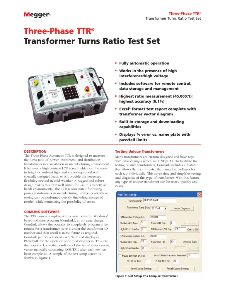 Megger 550503, TTR | PDF | Transformer | Microsoft Excel