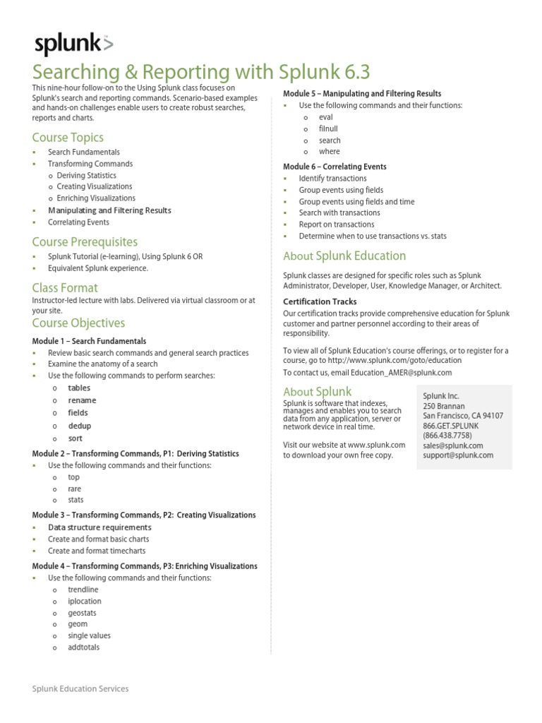 Searching Reporting With Splunk 63 SMT | PDF | Visualization (Graphics ...