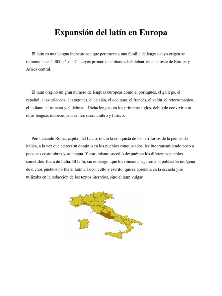 Expansión Del Latín en Europa | PDF | latín | Lenguas de Europa