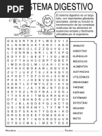 Sopa de Letras Sistema Digestivo | PDF