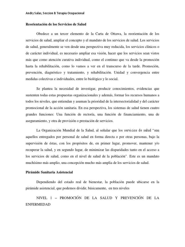 Reorientación de Los Servicios de Salud | PDF | Terapia ocupacional ...