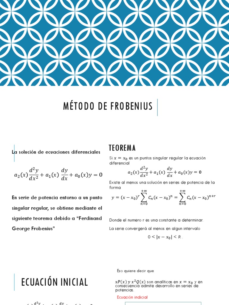 Metodo de Frobenius | Descargar gratis PDF | Enseñanza de matemática ...
